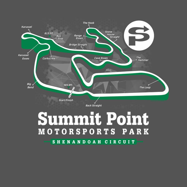 Shenandoah Circuit 3D Track Map Tee – SummitPointProShop